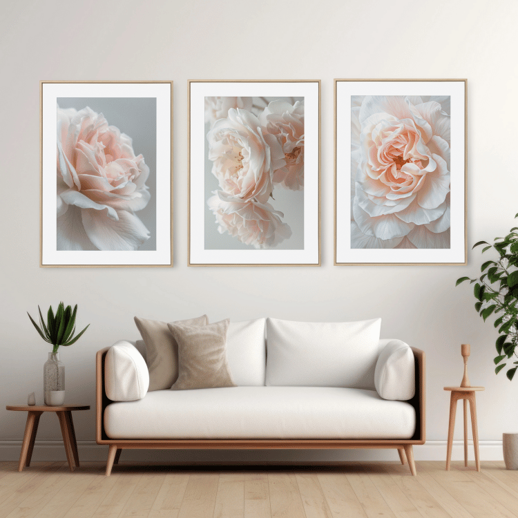Elegant Blush Pink Peony Digital Art Set – Bloom Nature Prints